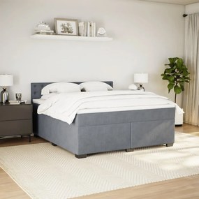 Box spring postel s matrací tmavě šedá 180x200 cm samet 3288691