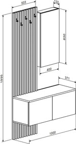 Předsíňová sestava PATRAS dub artisan/bílá/černá