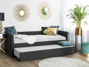 Rozkládací postel 80 cm LISABON (s roštem) (tmavě šedá). 1022720