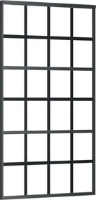 vidaXL Posuvné dveře ESG sklo a hliník 102 x 205 cm černé [151022]