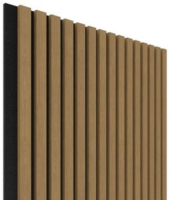 Akustický panel Oak dark brown 61,5x275 cm lamely na filcu