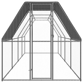 vidaXL Marketos Venkovní klec pro kuřata 2 x 8 x 2 m pozinkovaná ocel