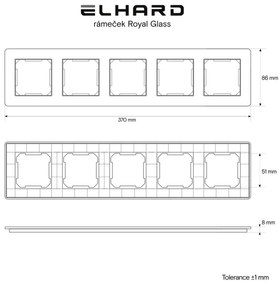 Elhard Skleněný pětirámeček Royal Glass, bílý YG3105W