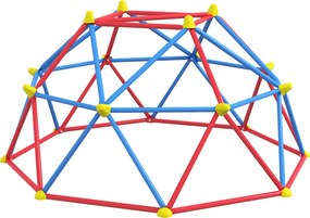 Outsunny Geometrická Lezecká Dómová Struktura pro Dětské Hřiště pro Děti ve Věku 3-8 let s UV-Odolným Kovovým Rámem, Nosnost 180 kg pro Zahradu, Pati…