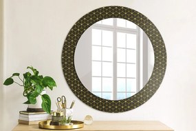 Kulaté dekorativní zrcadlo Hexagonální geometrie fi 60 cm