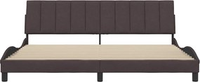 Rám postele bez matrace Hanko tmavě hnědý 200 x 200 cm textil 3310415