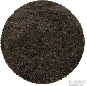 Breno Kusový koberec FLUFFY kruh 3500 Brown, 160x160 cm, Hnědá