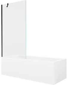 Mexen Cubik obdélníková vana 170 x 70 cm s pláštěm 1-křídlovou zástěnou 90 cm, Průhledné, Černá - 550317070X9509000070