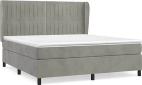 Box spring postel s matrací světle šedá 180x200 cm samet 3129345