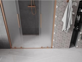 Mexen Velar Duo, posuvné sprchové dveře do otvoru 150 cm, 8mm sklo námraza, měděná matná, 871-150-000-32-65