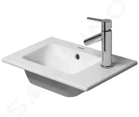 DURAVIT - ME by Starck Umývátko nábytkové 430x300 mm, s přepadem, s otvorem pro baterii, WonderGliss, bílá (07234300001)