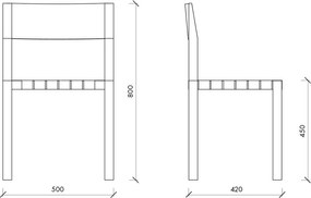 Stohovatelná jídelní židle z dubového dřeva v přírodní barvě Toli – noo.ma