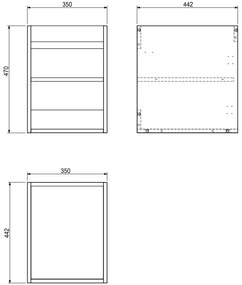Mexen Rivel, koupelnová skříňka 35 cm, 1 dvířka, s drážkami, bílá matná, 91A21-03547-1-BF01