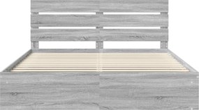 Rám postele Šedá Sonoma 200 x 200 cm Masivní borové dřevo 3411709