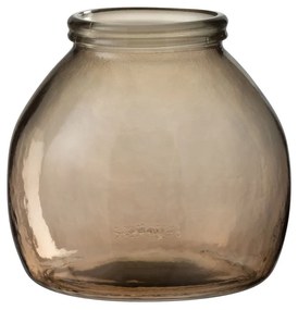 Skleněná světle hnědá váza baňka - Ø  21*20 cm
