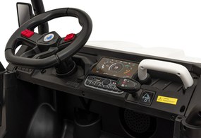 Ramiz Dětské auto Pick-Up Speed 900 bílé + pohon 4x4 + pohyblivá korba + zavazadlový prostor + dálkové ovládání + lopatka + LED a zvuky