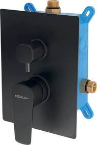 Novaservis Metalia 58, podomítková baterie s boxem 2-výstupová, černá, BOX58051R-5