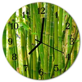 Skleněné hodiny kulaté Bambusová rostlina