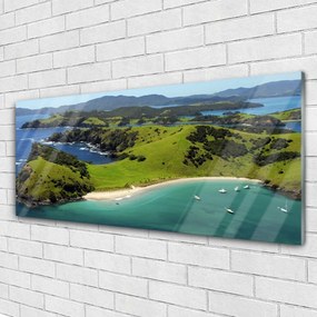 akrylový obraz Moře Pláž Les Krajina 125x50 cm