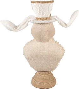Béžová dekorace busta zajíc s krajkou Fancy - 24*17*50 cm