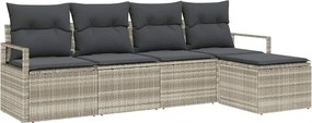 Set pohovek 5 ks Světle šedá polyratan 3346342