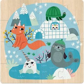 Vilac Dřevěné puzzle Světová zvířata / od 4 let