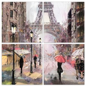 Malvis ® Obraz - Pařížská ulice Velikost: čtyřdílný čtverec - 50x50 cm