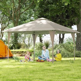 Costway Pop Up Pavilon s dvojitou střechou a kovovým rámem Výškově nastavitelný