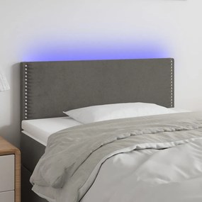 Čelo postele s LED tmavě šedé 90x5x78/88 cm samet 3121509