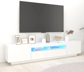 TV skříňka s LED osvětlením bílá 200 x 35 x 40 cm
