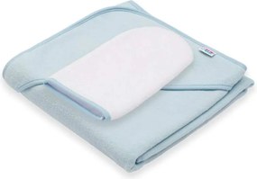 Dětská froté osuška s kapucí New Baby BASIC 80x80 modrá