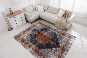 Koberec MIRO 51186.808 Rozeta, ramka - granát/měděný
