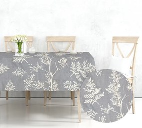 Ervi bavlněný ubrus na stůl čtvercový -  bílé větvičky