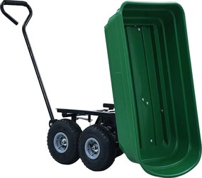Zahradní sklápěcí ruční vozík 300 kg 75 l zelený 145507