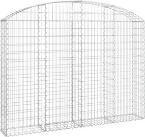 Klenutý gabionový koš 200 x 30 x 140/160 cm pozinkované železo 153467