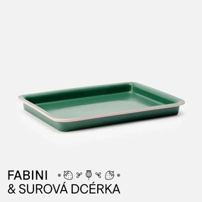 Fabini Hranatá koláčová forma FABINI & Surová dcérka, 38 × 27 cm - Kameninová forma, zelená