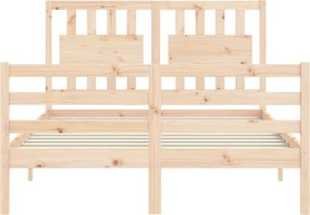 vidaXL Rám postele s čelem 120 x 200 cm masivní dřevo [3194306] Barva: Přírodní
