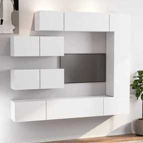 7dílný set TV skříněk bílý kompozitní dřevo 3114558