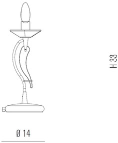 Metal Lux 197.211 Icaro, stolní lampa 1xE14, chrom/křišťálové sklo, výška 33cm