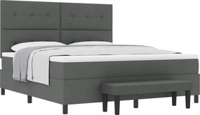 Postel s boxspringem s čelo Tmavě šedá 180 x 200 cm textil 3344087