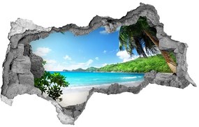 Wallmuralia Nálepka fototapeta 3D výhled Seychely pláž 95x73 cm