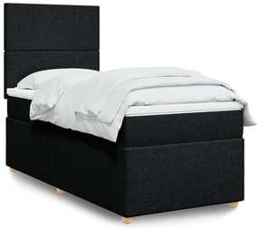 Box spring postel s matrací černá 90x200 cm textil 3291158