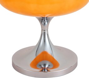 Retro stolní lampa chromová s oranžovým skleněným stínidlem 31 cm - Glaze