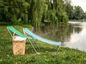 Zelené skládací plážové lehátko SAND