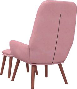 Relaxační křeslo s podnožkou růžové samet 3315142