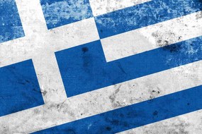 DIMEX | Samolepicí vliesová fototapeta na zeď Řecká vlajka MA-5-1556 | 375 x 250 cm | modrá, bílá
