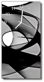 Skleněné hodiny vertikální Abstrakce grafický černobílý