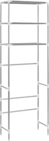 3patrový úložný regál nad WC stříbrný 53 x 28 x 169 cm 282464