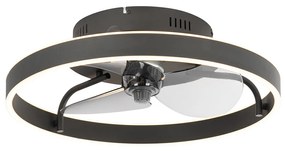Stropní ventilátor černý včetně LED s dálkovým ovládáním - Maddy