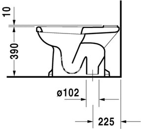 Duravit 1930 - WC kombi mísa, spodní odpad 0227010000